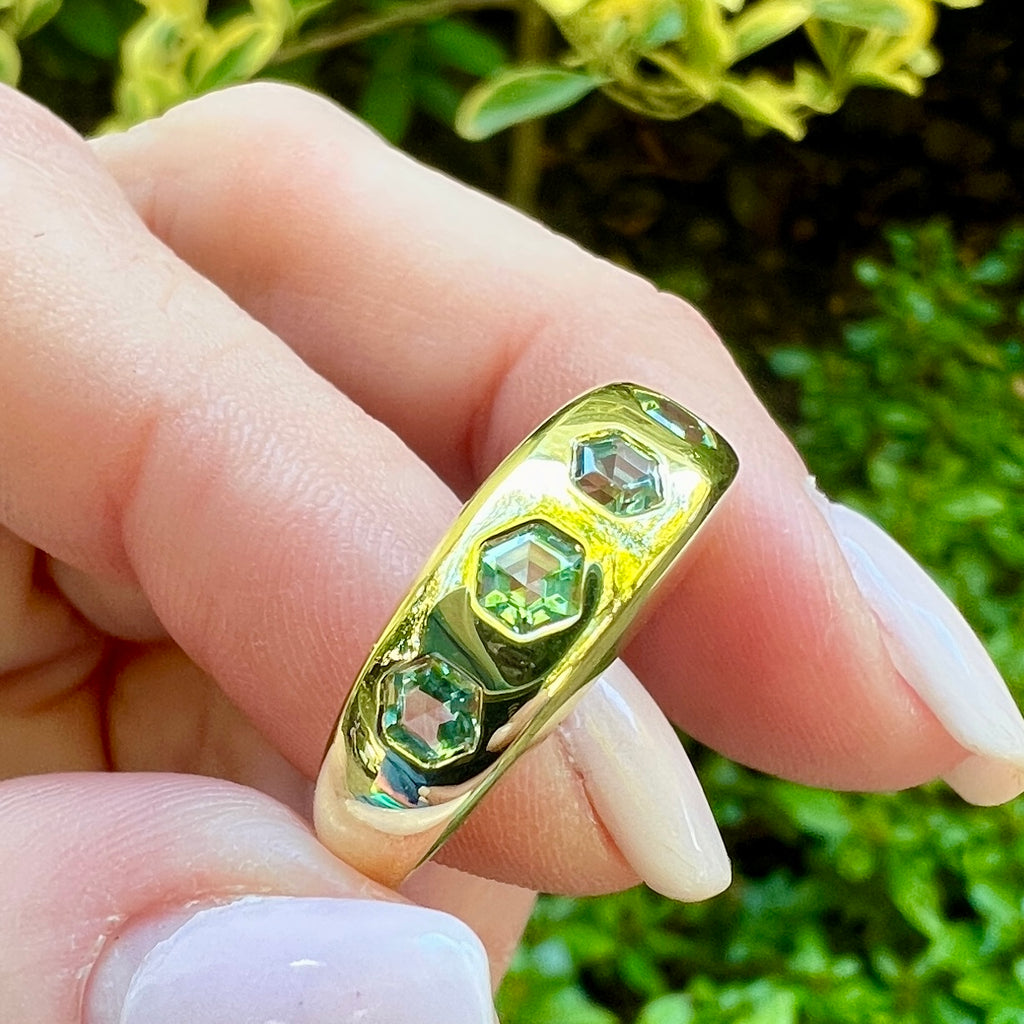 Green Beryl Hexagon Olena Band – Lauren K Fine Jewelry NY